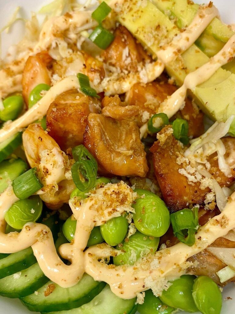 Spicy Salmon Poke Bowls