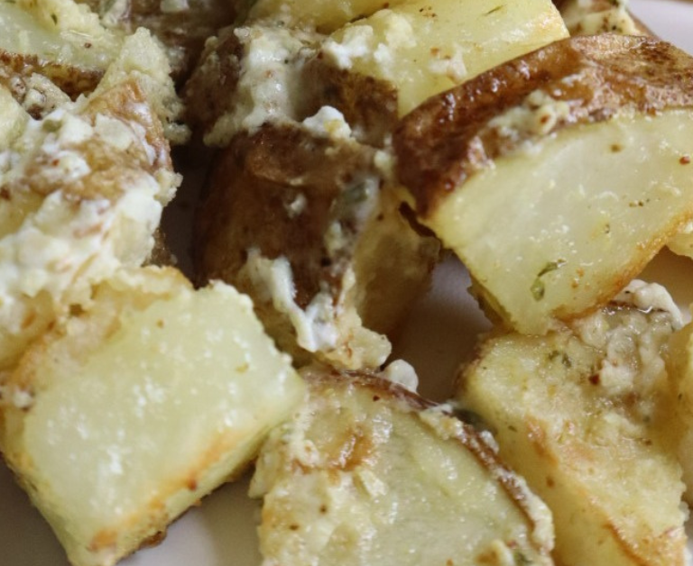Dijon & Goat Cheese Roasted Potatoes