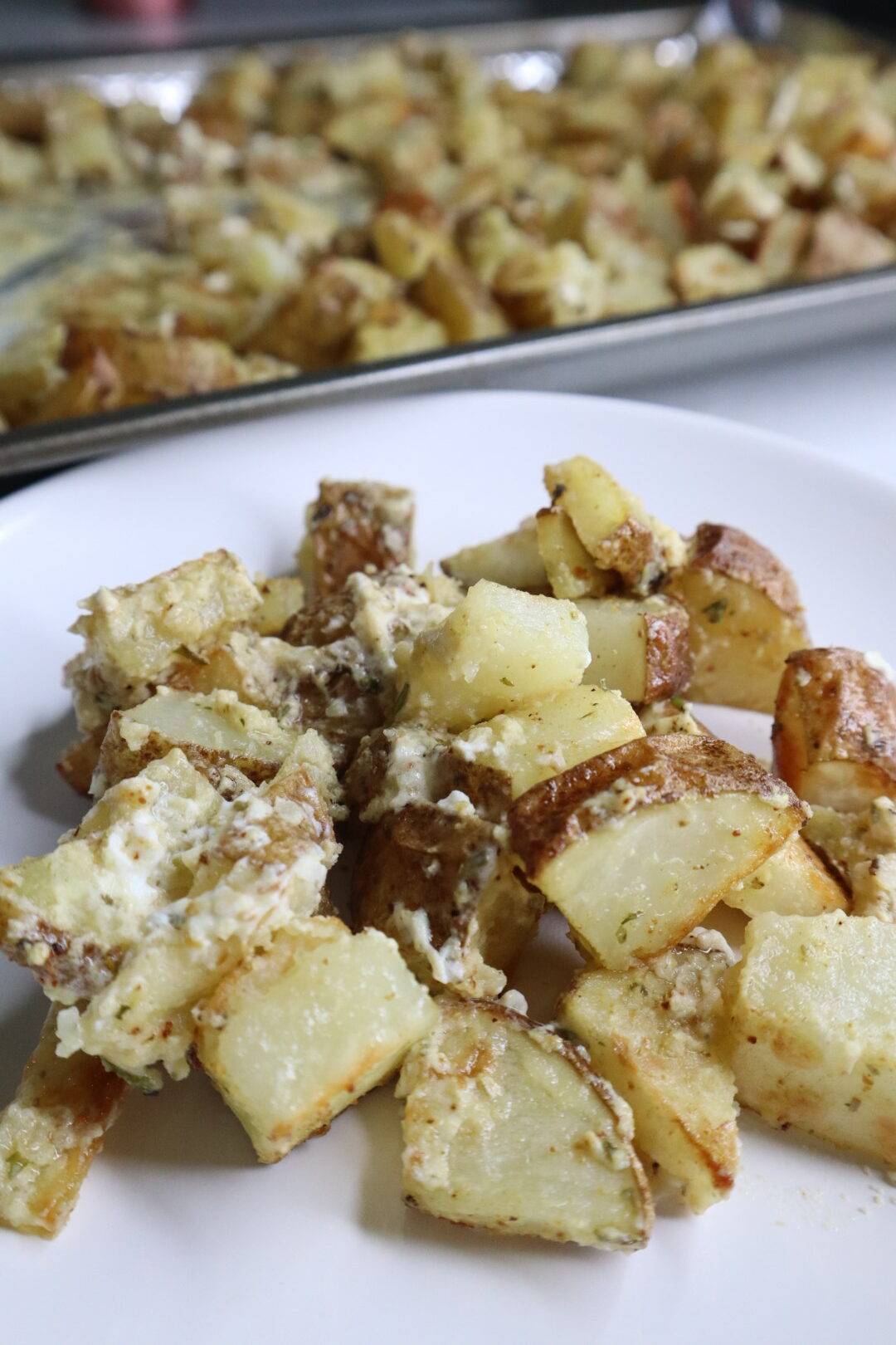 Dijon & Goat Cheese Roasted Potatoes