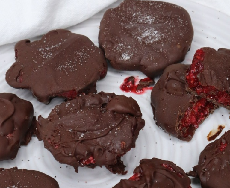 Dark Chocolate Raspberry Chia Bites