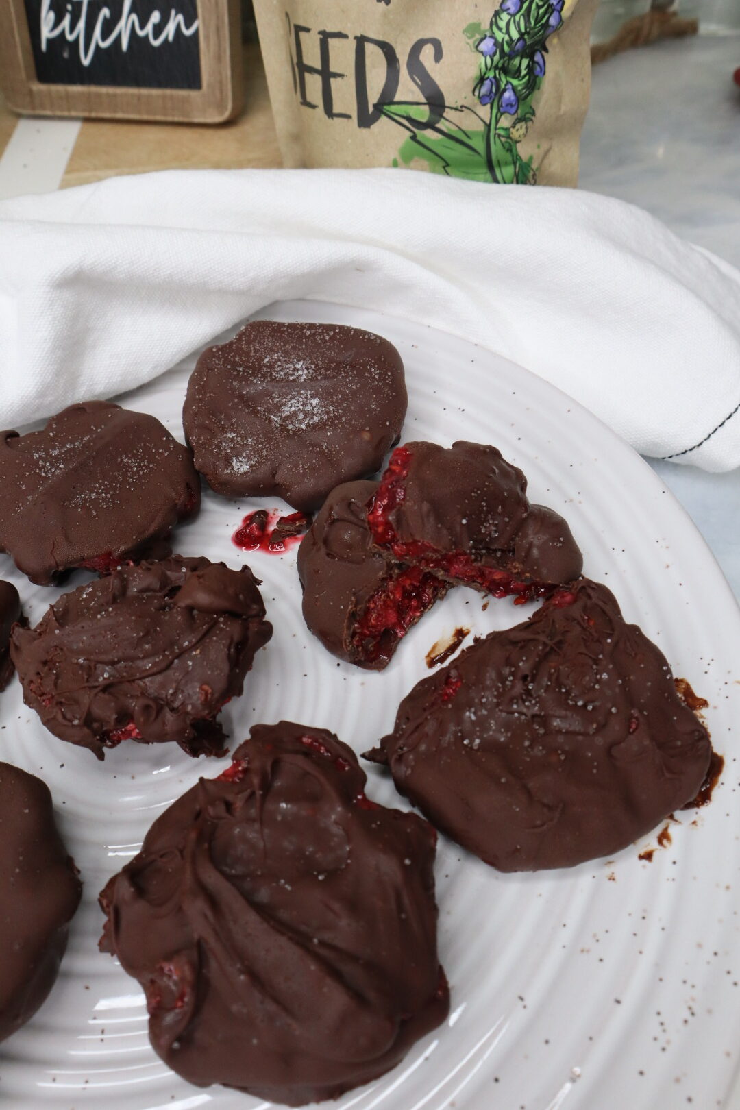 Dark Chocolate Raspberry Chia Bites