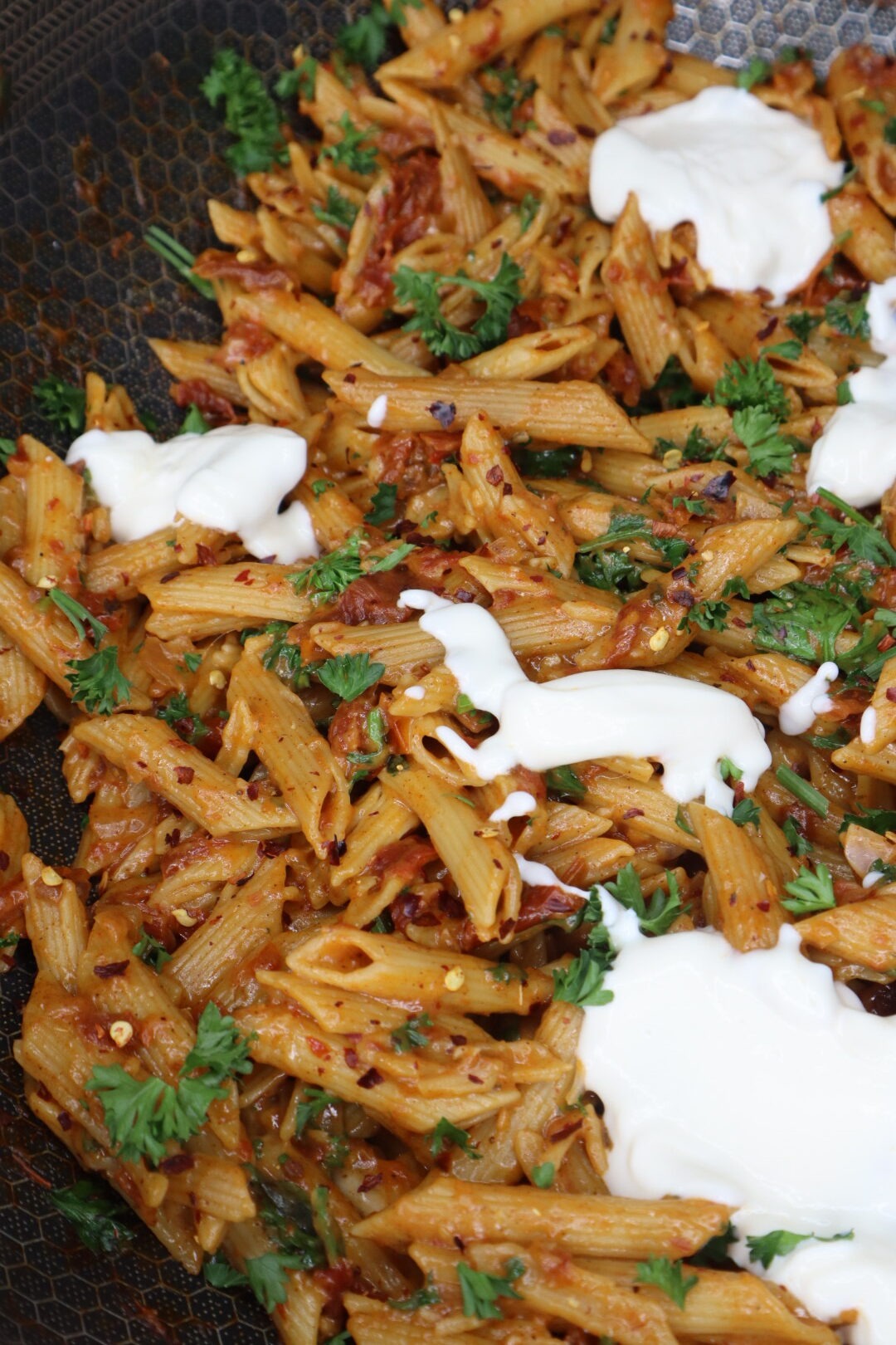 Sun-Dried Tomato Protein Pasta With Whipped Lemon Ricotta