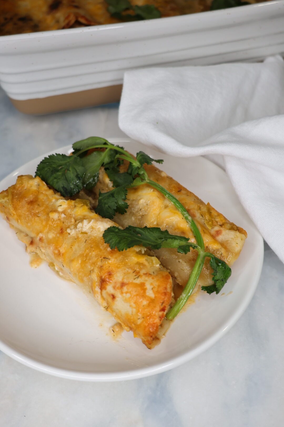 Skinny Ranch Chicken Enchiladas
