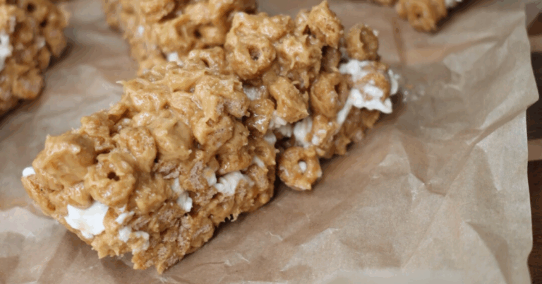 Milk and Cereal Bars (Honey Nut Cheerio Copycat Recipe)