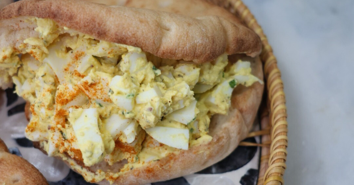 Healthy Egg Salad Stuffed Bread Pockets